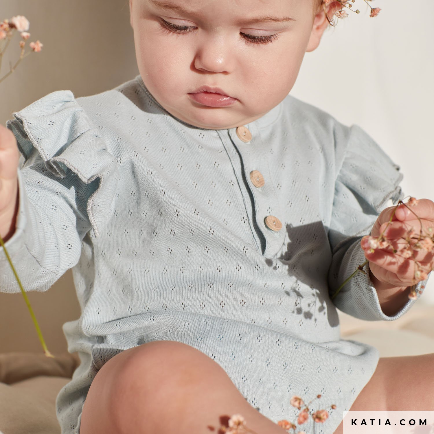 Sewing pattern Long sleeve baby body with frills at the shoulders ...