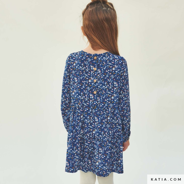 Dress sewing pattern with gathered skirt and button-up back | Katia.com