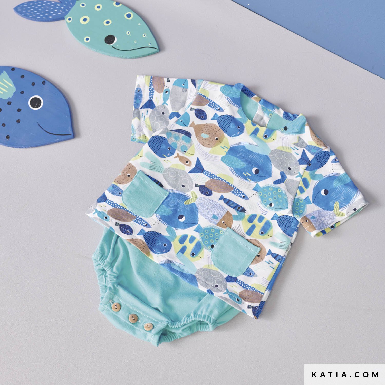 Baby onesie sewing pattern | Katia.com