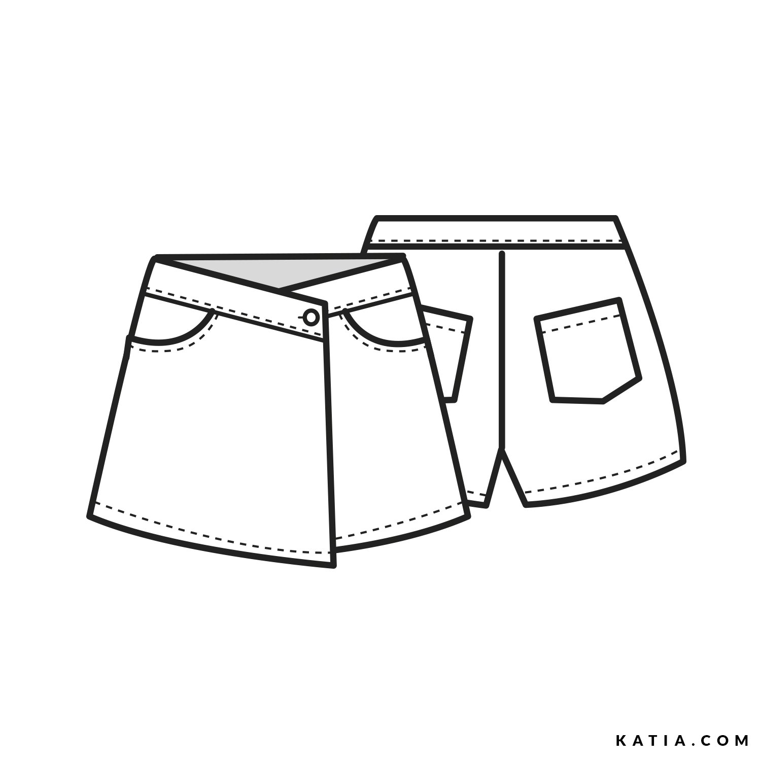 Children’s skort with pockets PDF sewing pattern | Katia.com