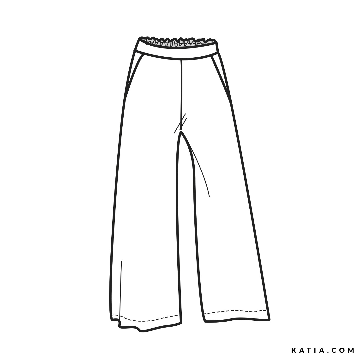 PDF-Schnittmuster - Weite Hose mit gerafftem Bund | Katia.com