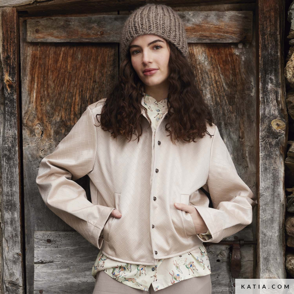 PDF sewing pattern - Cropped zip-up bomber jacket | Katia.com