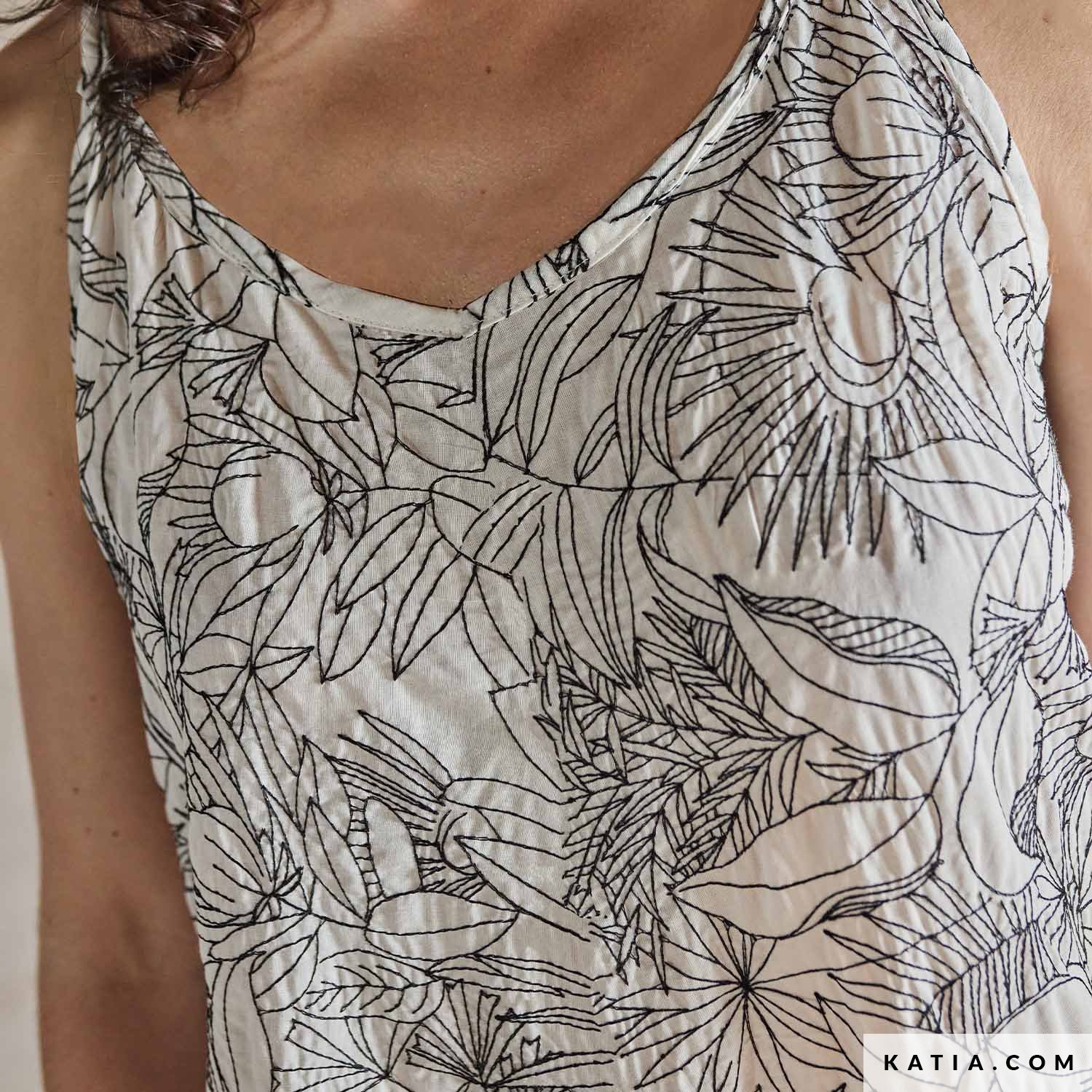 Patrón de costura vestido de mujer con tirantes | Katia.com