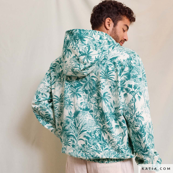 Unisex zip-up hoodie sewing pattern Ollanta | Katia.com