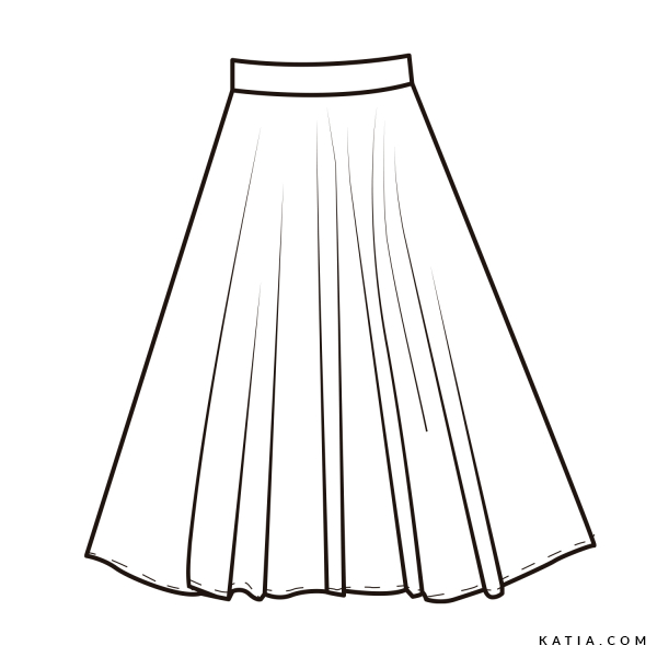 Women’s fit and flare skirt sewing pattern | Katia.com