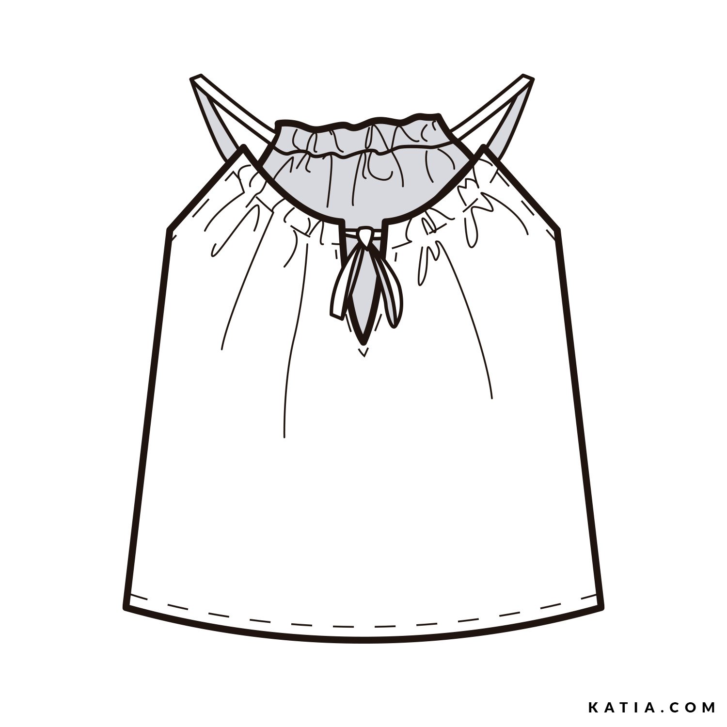 Women’s gathered neckline strappy top pattern | Katia.com