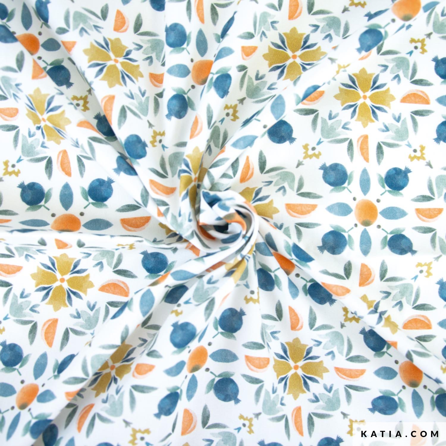 Bedrukte popeline stof Tuscan Mosaic - Lente / Zomer | Katia.com