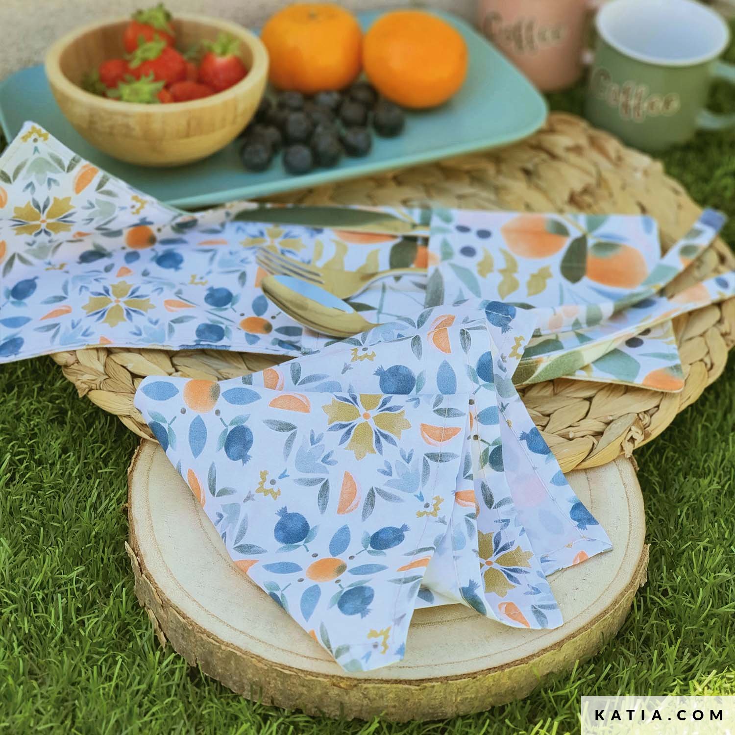 Bedrukte popeline stof Tuscan Mosaic - Lente / Zomer | Katia.com
