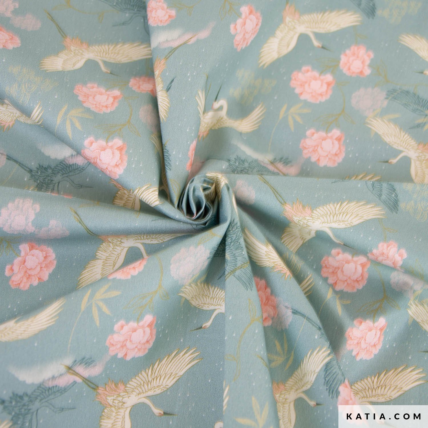 Jade Heron Sakura Printed Poplin Fabric - Spring / Summer | Katia.com