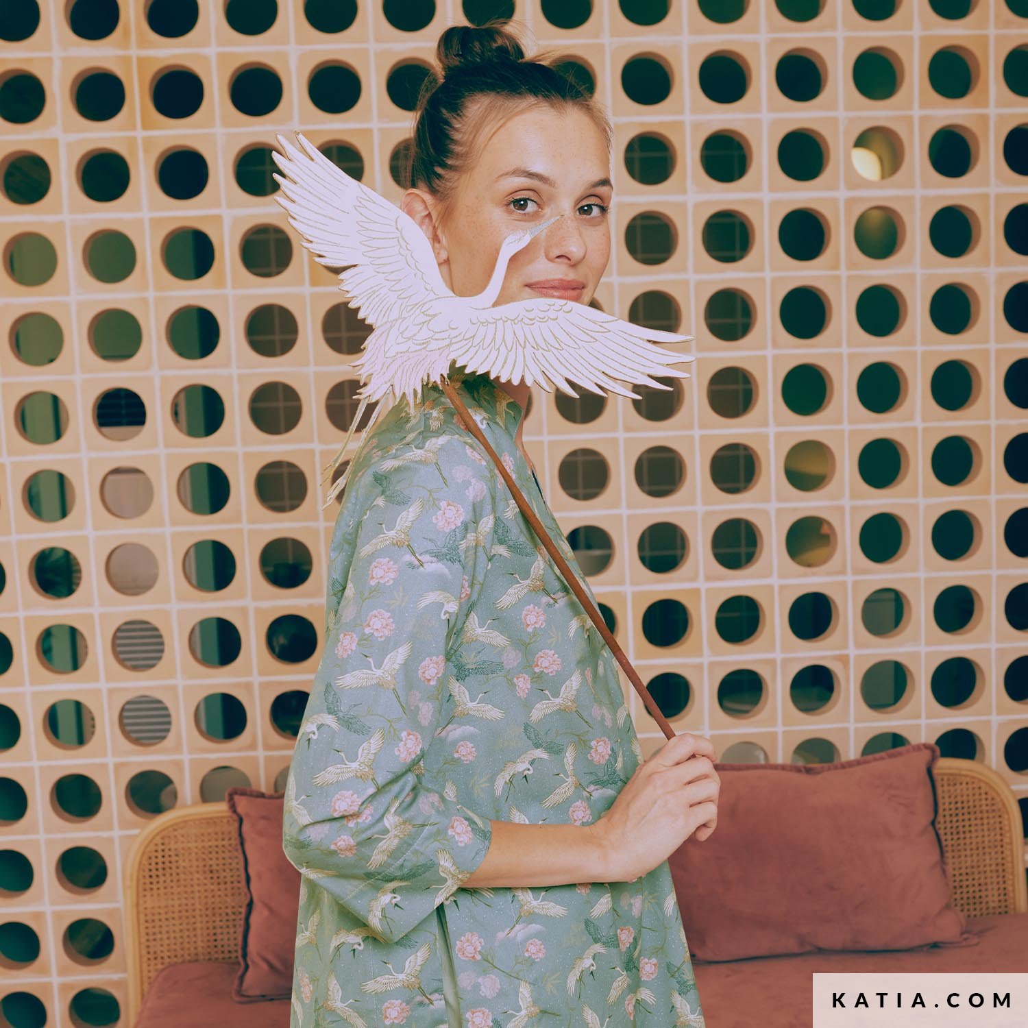 Jade Heron Sakura Printed Poplin Fabric - Spring / Summer | Katia.com