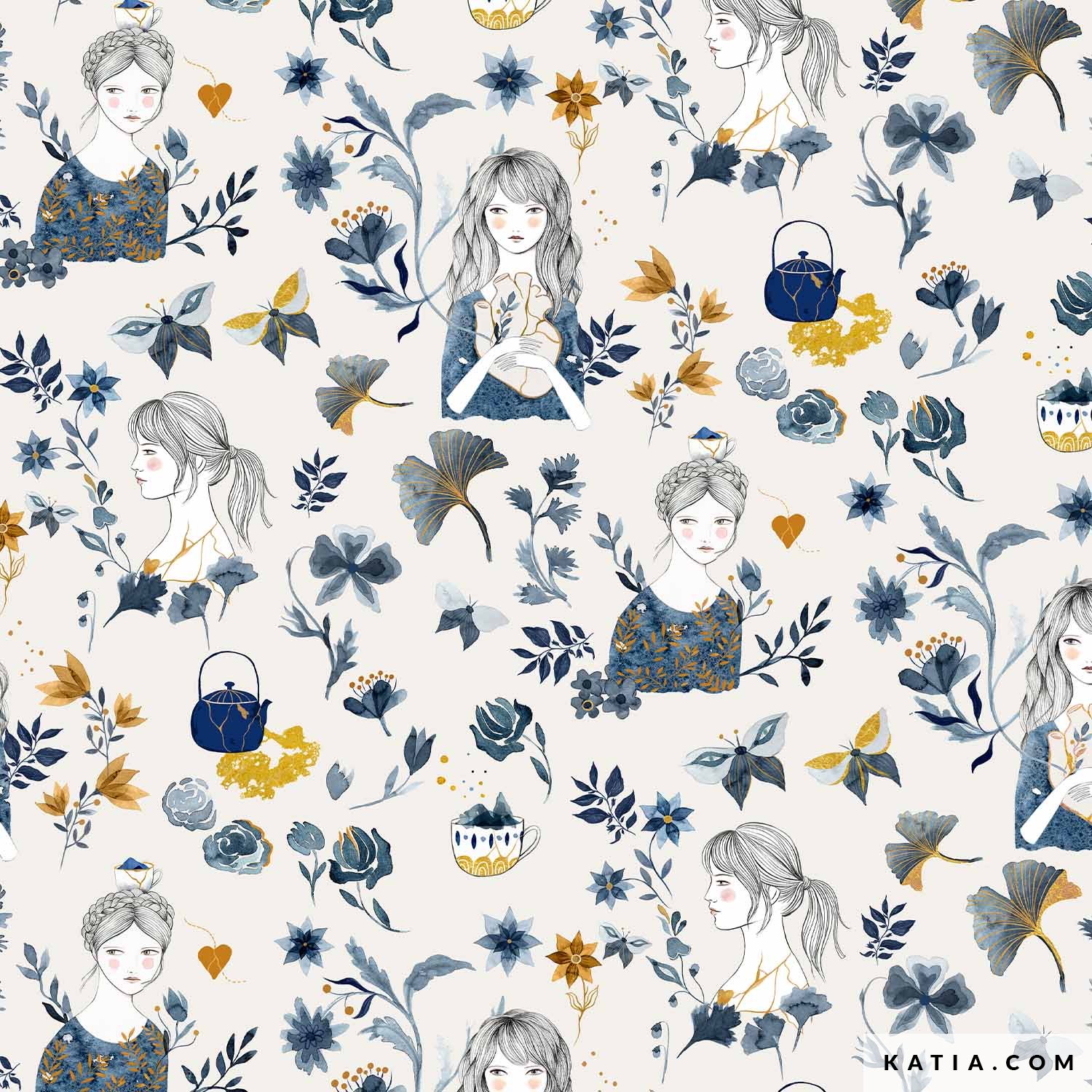 Kintsugi Woman Printed Poplin Fabric - Spring / Summer | Katia.com