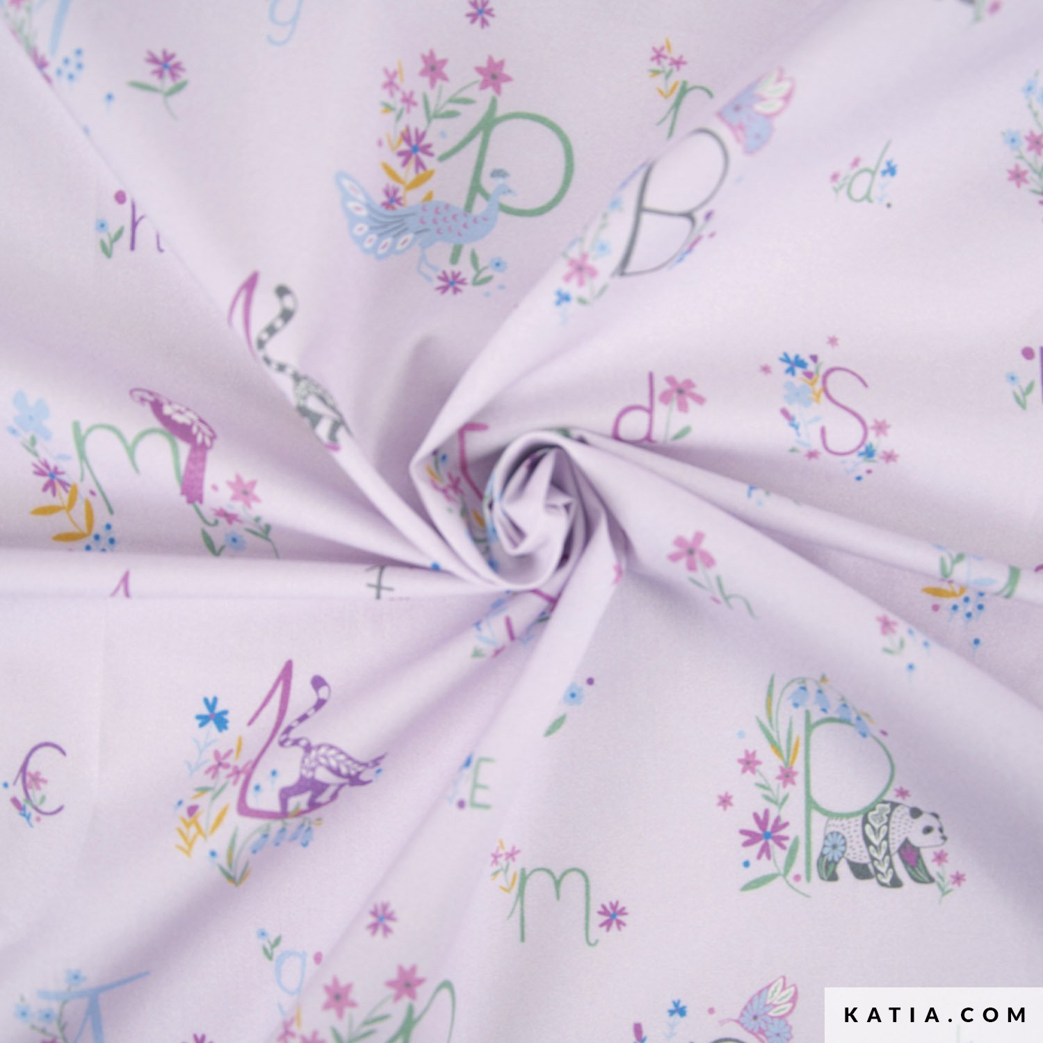 Letter Vacances cotton Poplin fabric - Spring / Summer | Katia.com