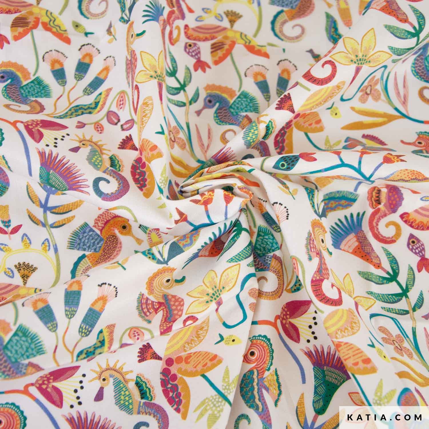 Mexico Seaworld Printed Poplin Fabric - Spring / Summer | Katia.com