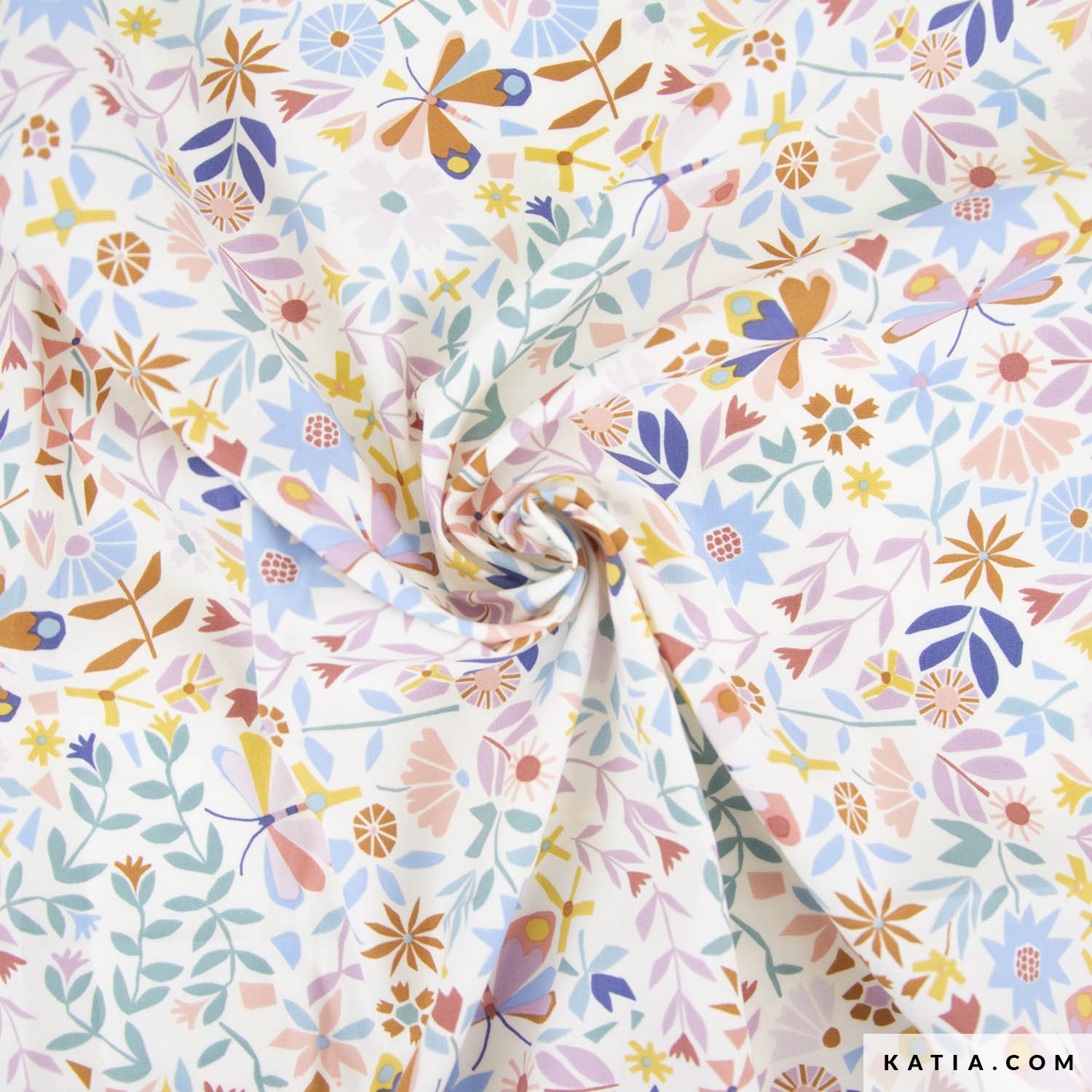 Mosaic Butterflies cotton Poplin fabric - Spring / Summer | Katia.com