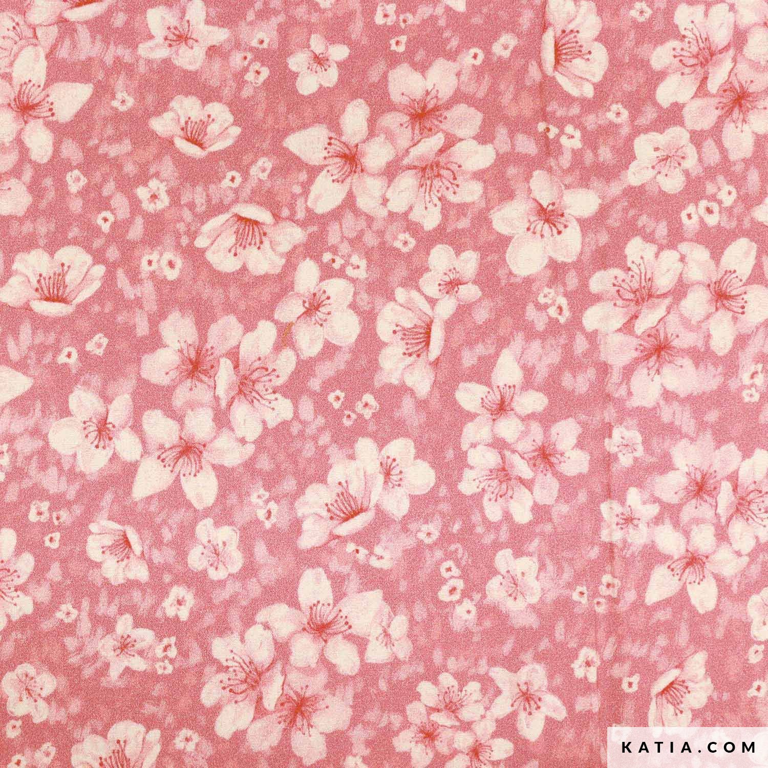 Tessuto popeline in cotone Poplin Cherry Blossoms - Primavera / Estate ...