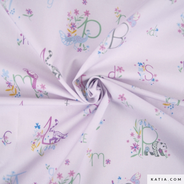 Tissu popeline de coton Poplin Letter Vacances - Printemps / Été ...