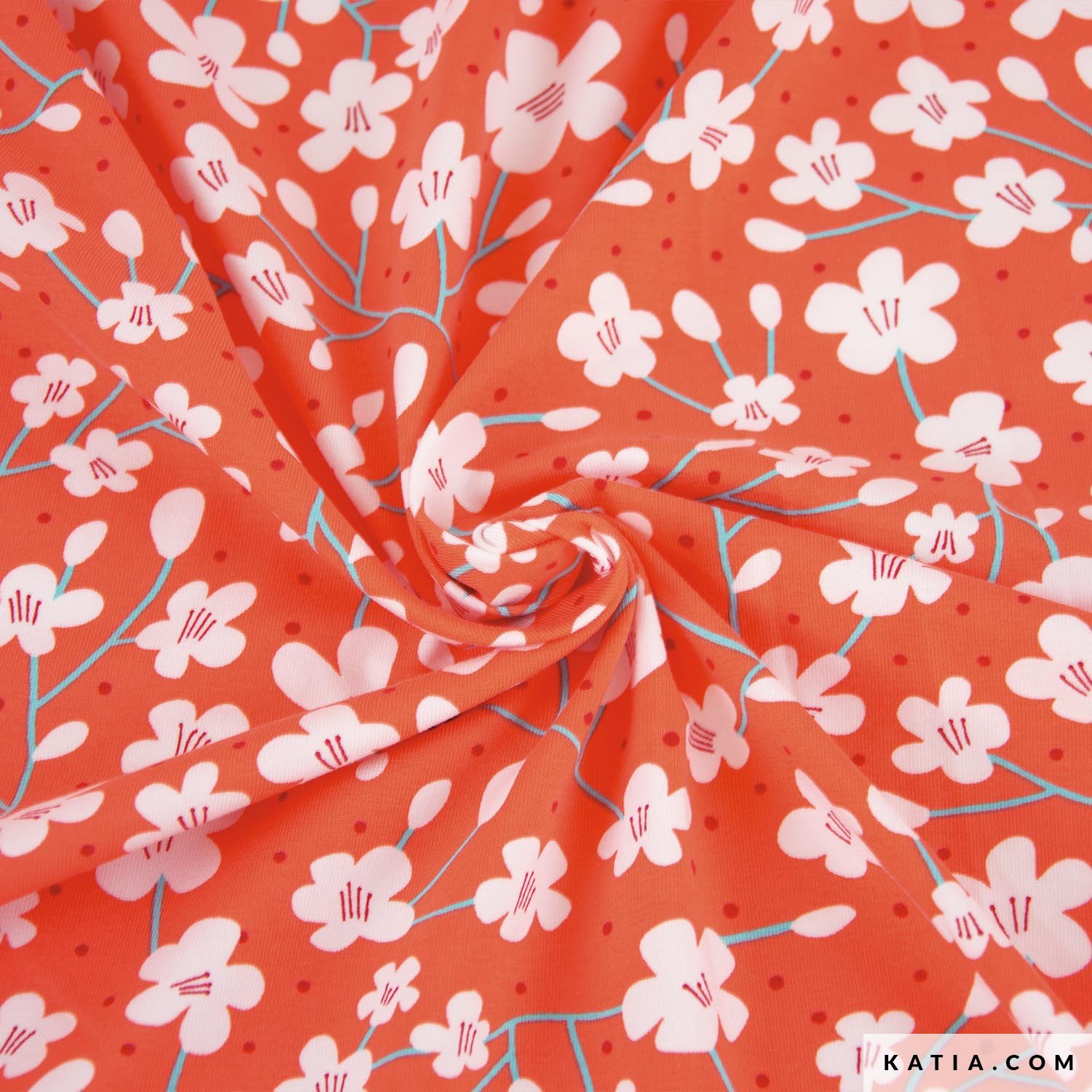 Sakura Flower Jersey Knit Fabric - Spring / Summer | Katia.com