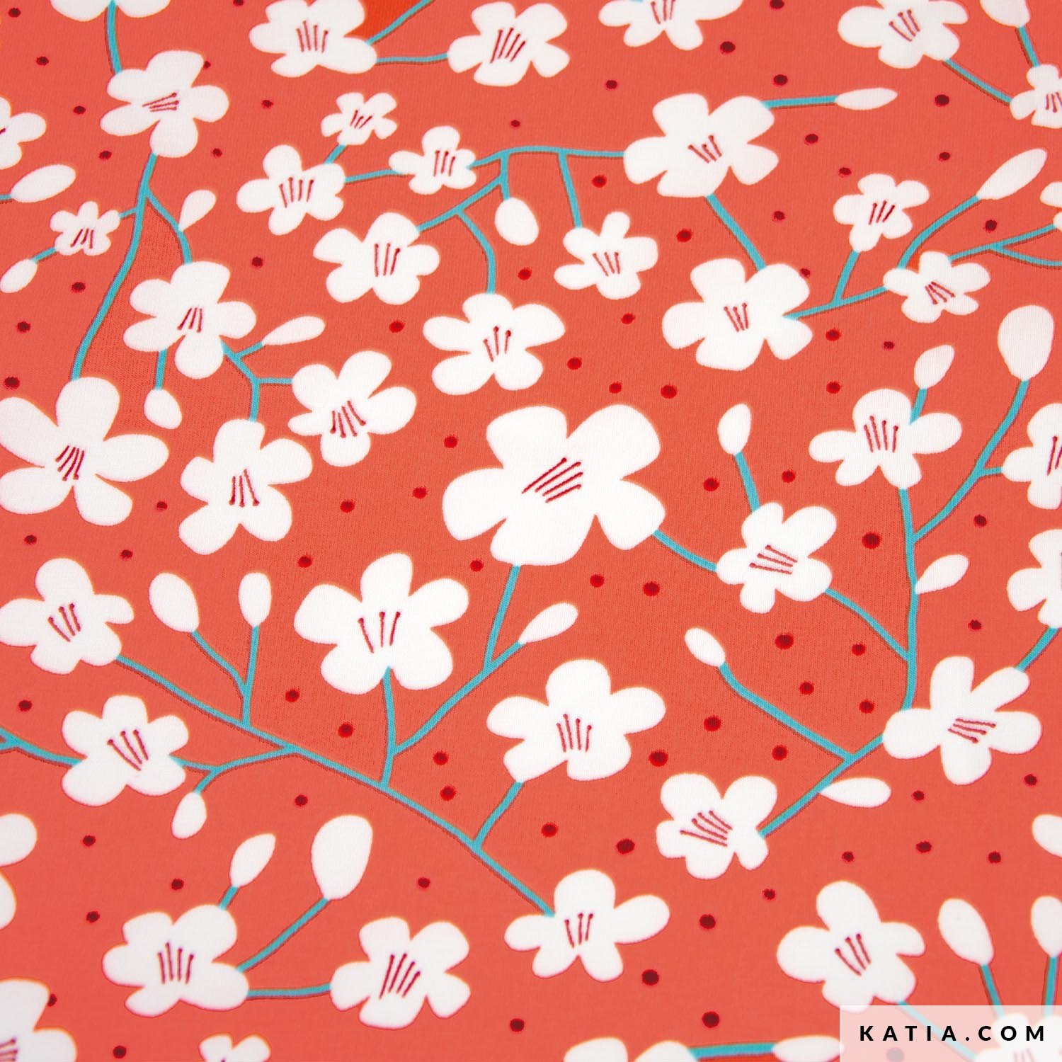 Sakura Flower Jersey Knit Fabric - Spring / Summer | Katia.com