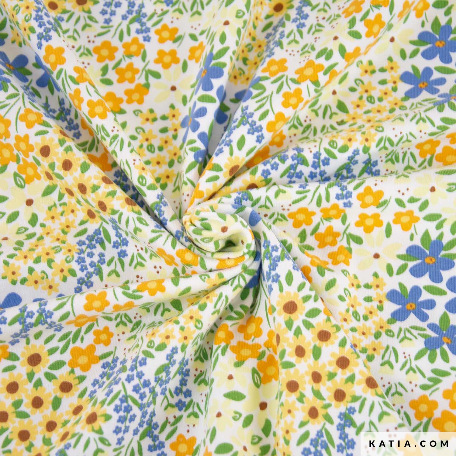 Sunflower Countryside Jersey Knit Fabric - Spring / Summer | Katia.com