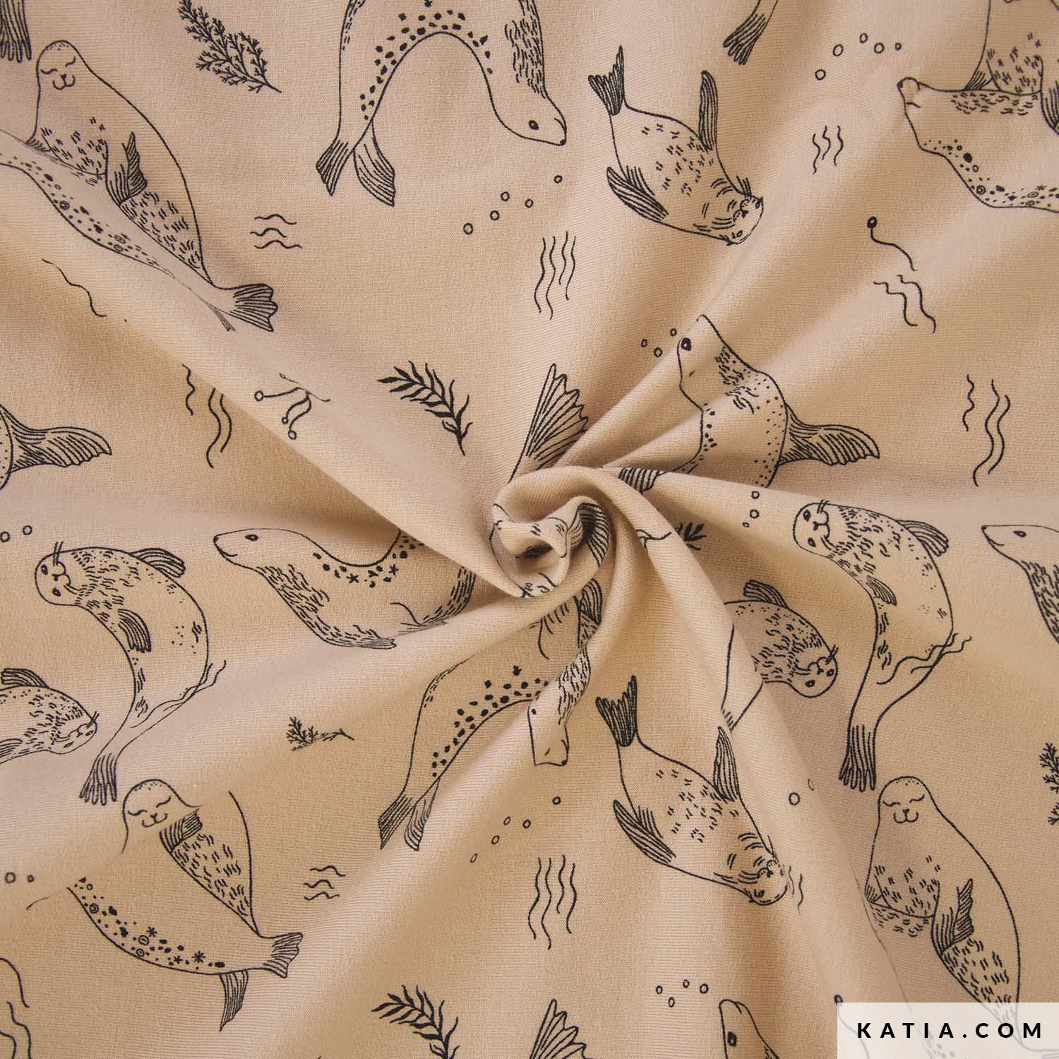 Sea Lions Swimming summer fleece fabric - Spring / Summer | Katia.com
