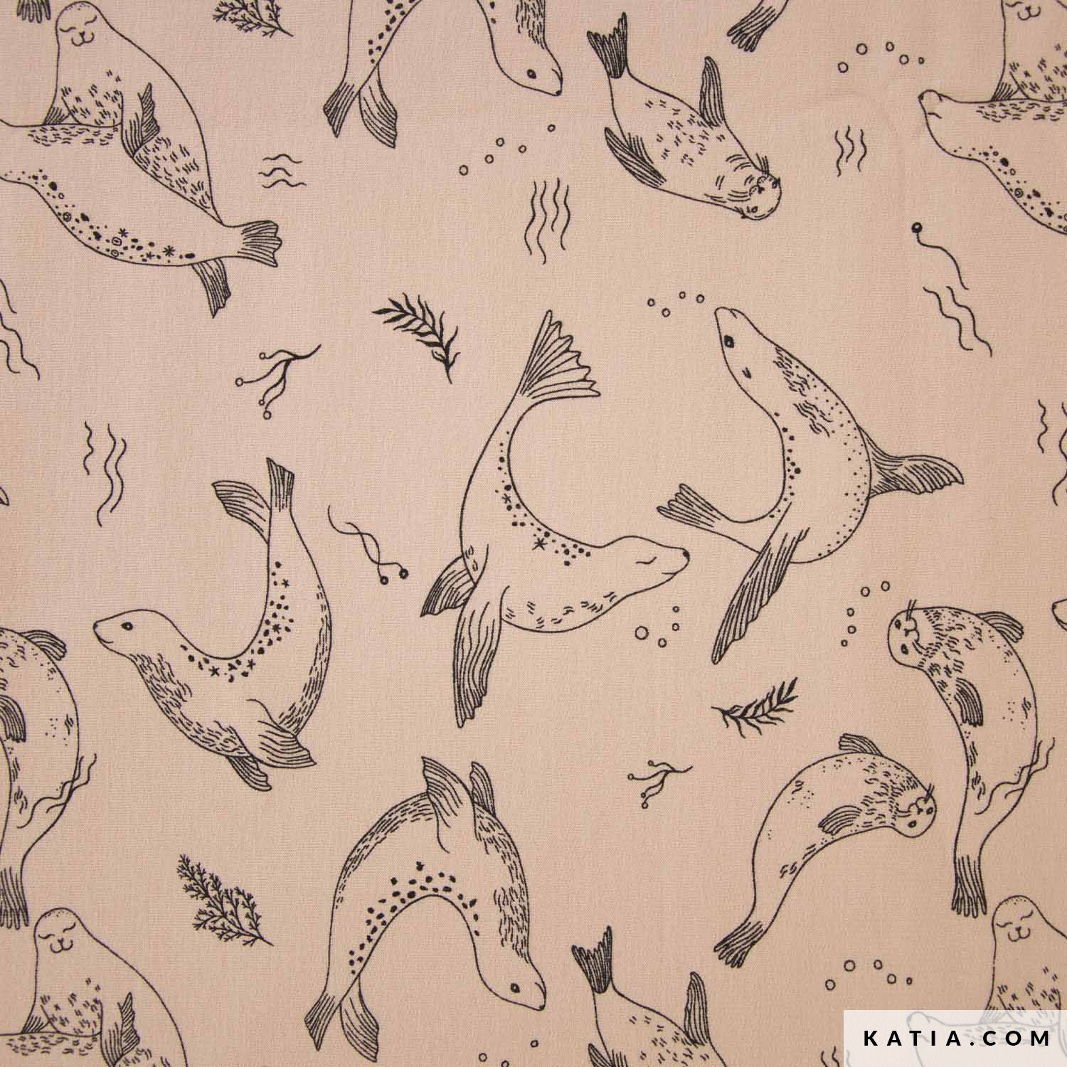 Sea Lions Swimming summer fleece fabric - Spring / Summer | Katia.com