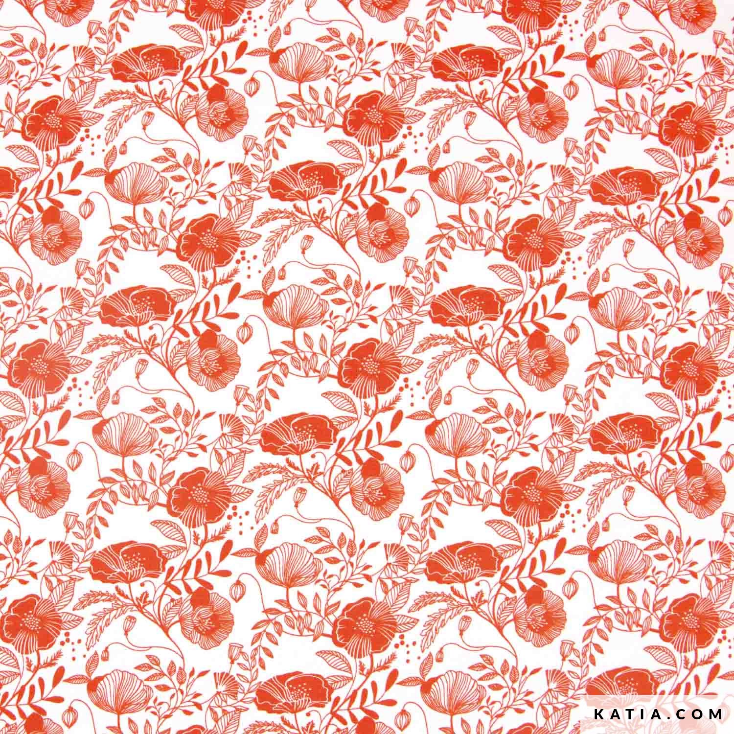 Summer Sweat Poppies fleece fabric - Spring / Summer | Katia.com