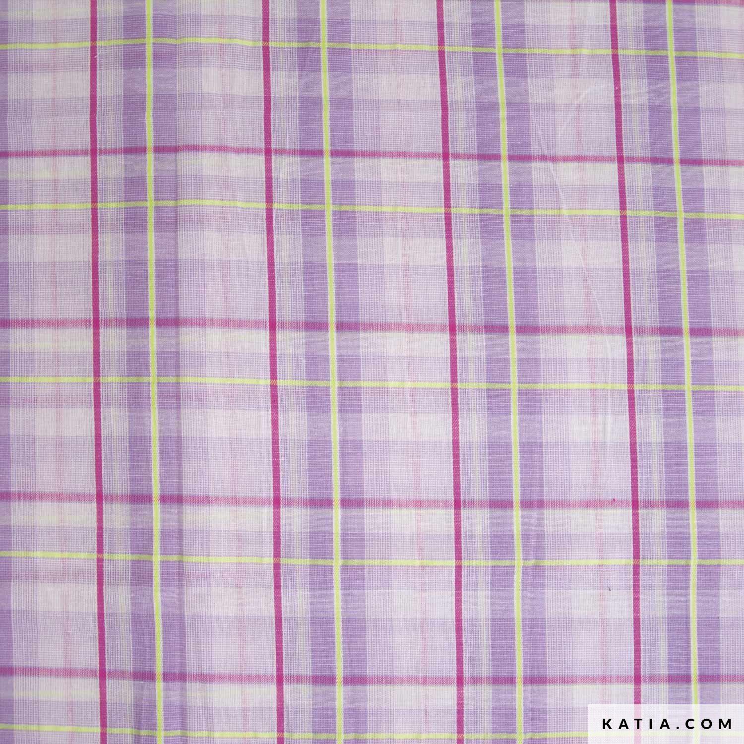 Neon & Lilac Fluor Madras checked fabric - Spring / Summer | Katia.com