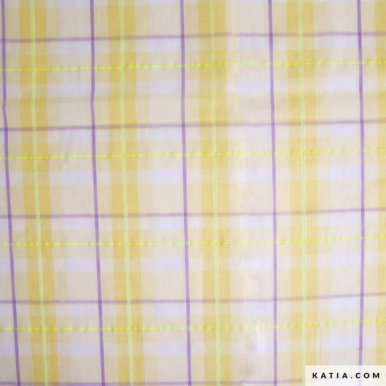 Tela de cuadros Fluor Madras Neon & Yellow - Primavera / Verano | Katia.com