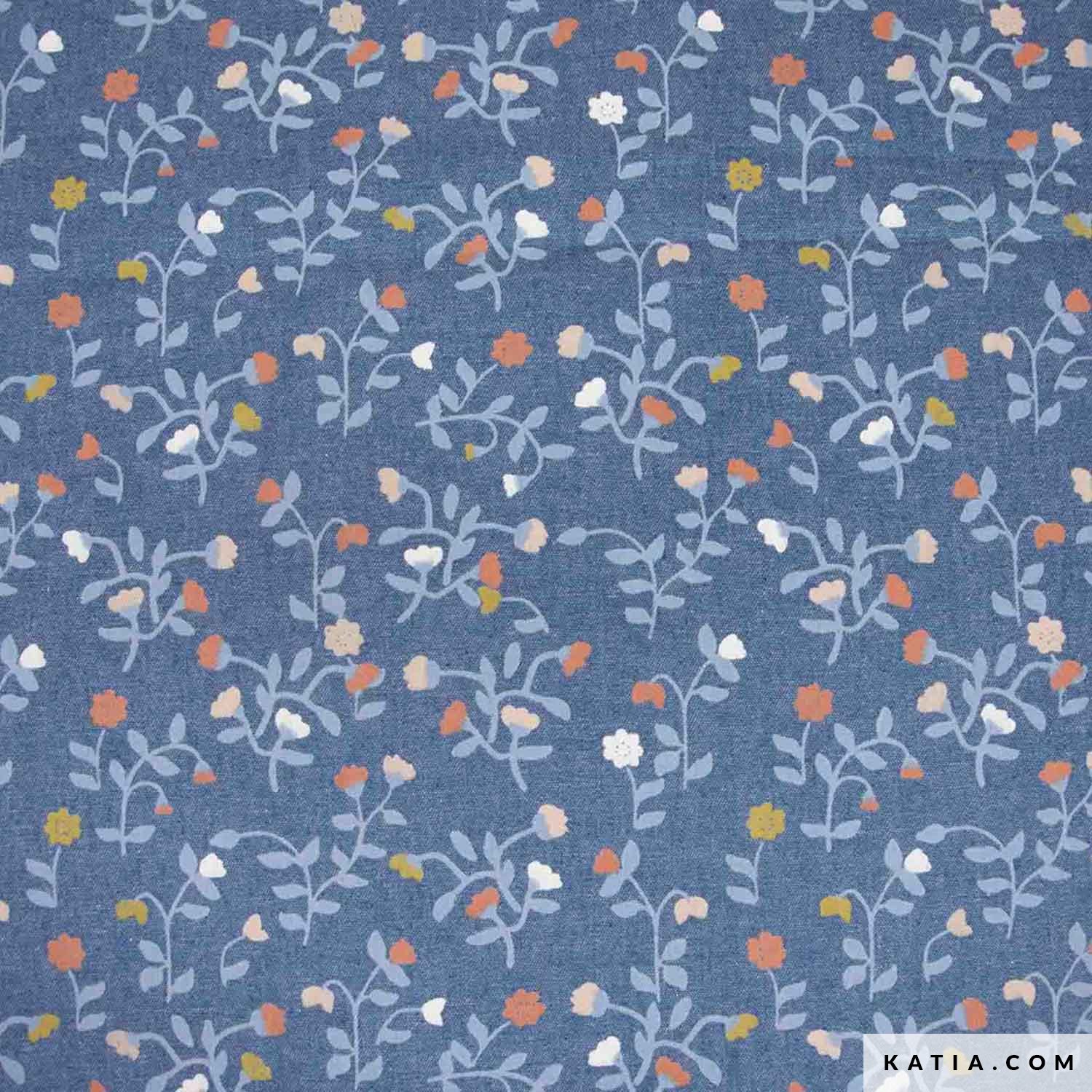 Denim Print Color Bluebells lightweight denim fabric - Spring / Summer ...