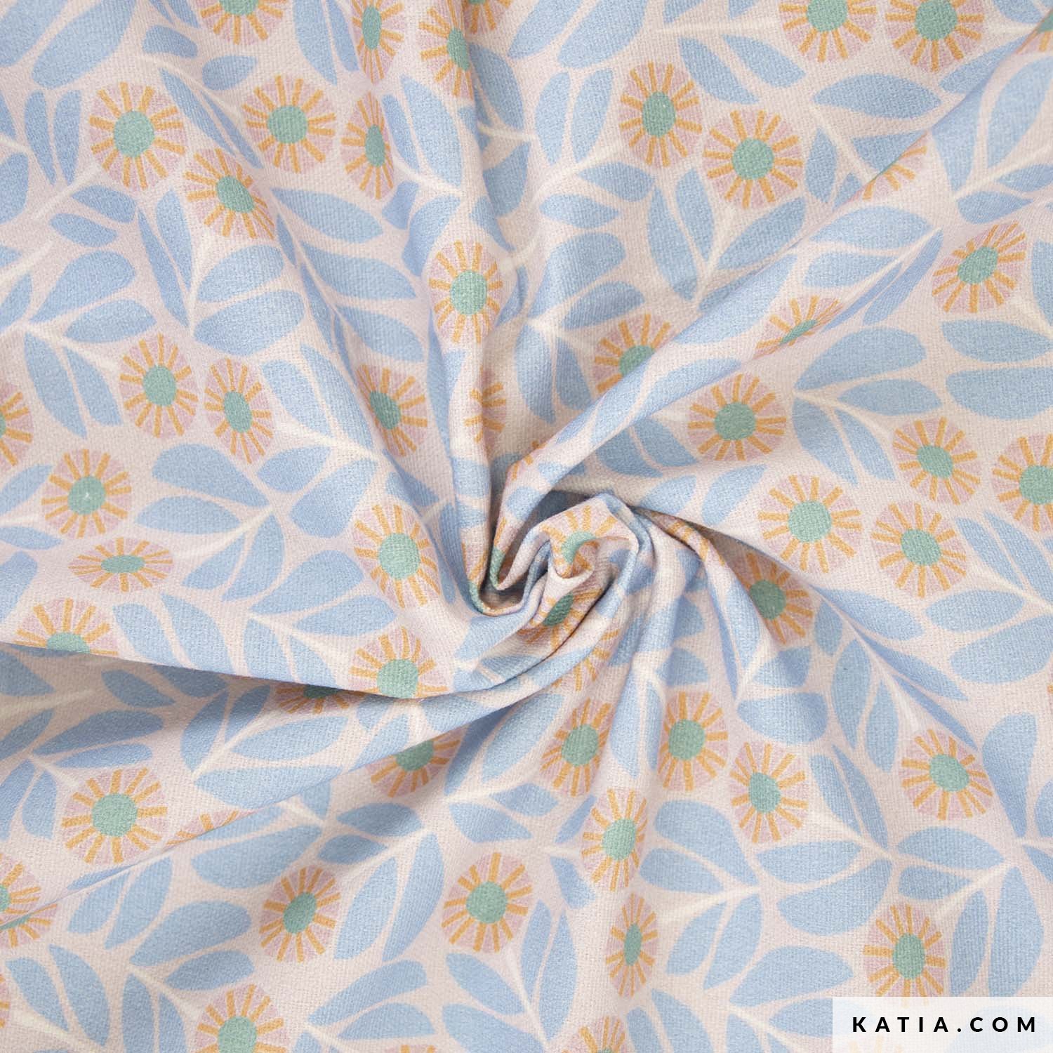 Tissu en toile Canvas Slim Mosaic Flowers - | Katia.com