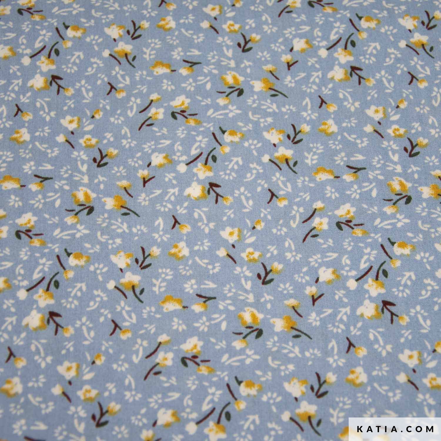 Azalea Blue Print viscose fabric - Spring / Summer | Katia.com