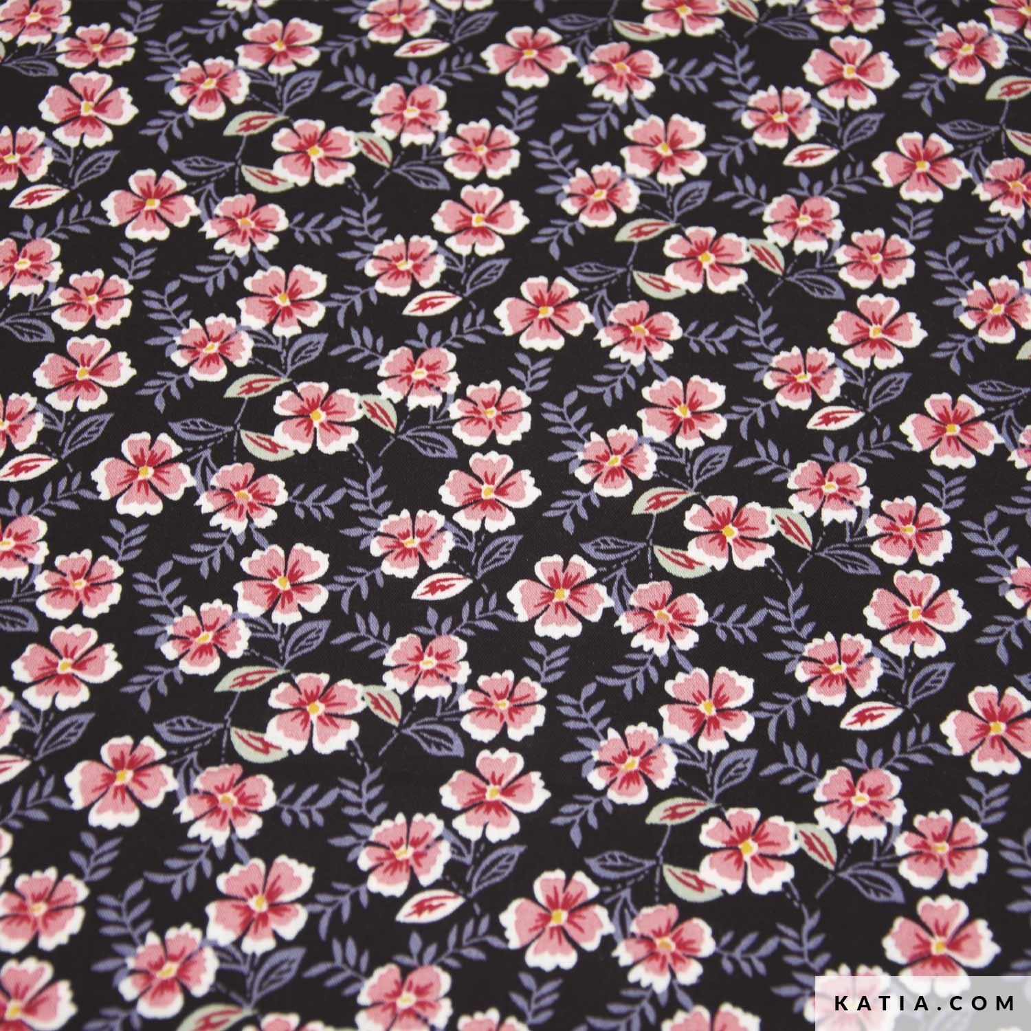 Summer Night Flowers Print viscose fabric - Spring / Summer | Katia.com