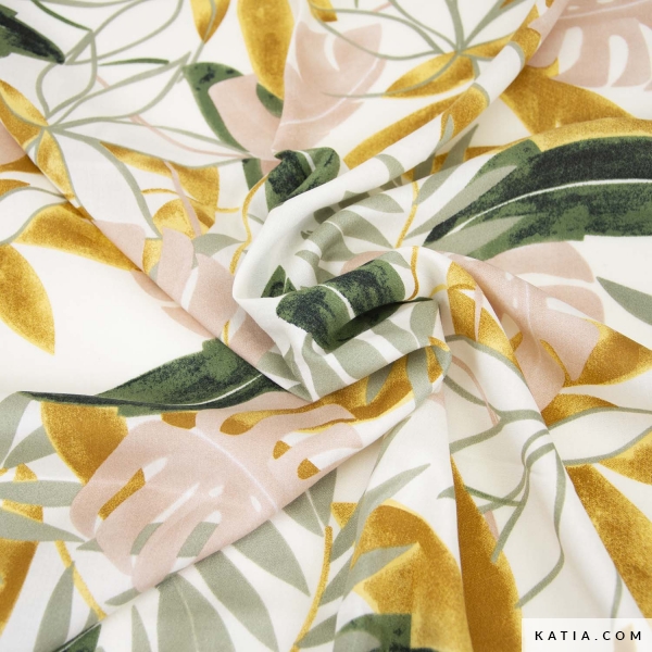 Tropical Vintage Print viscose stof - Lente / Zomer | Katia.com