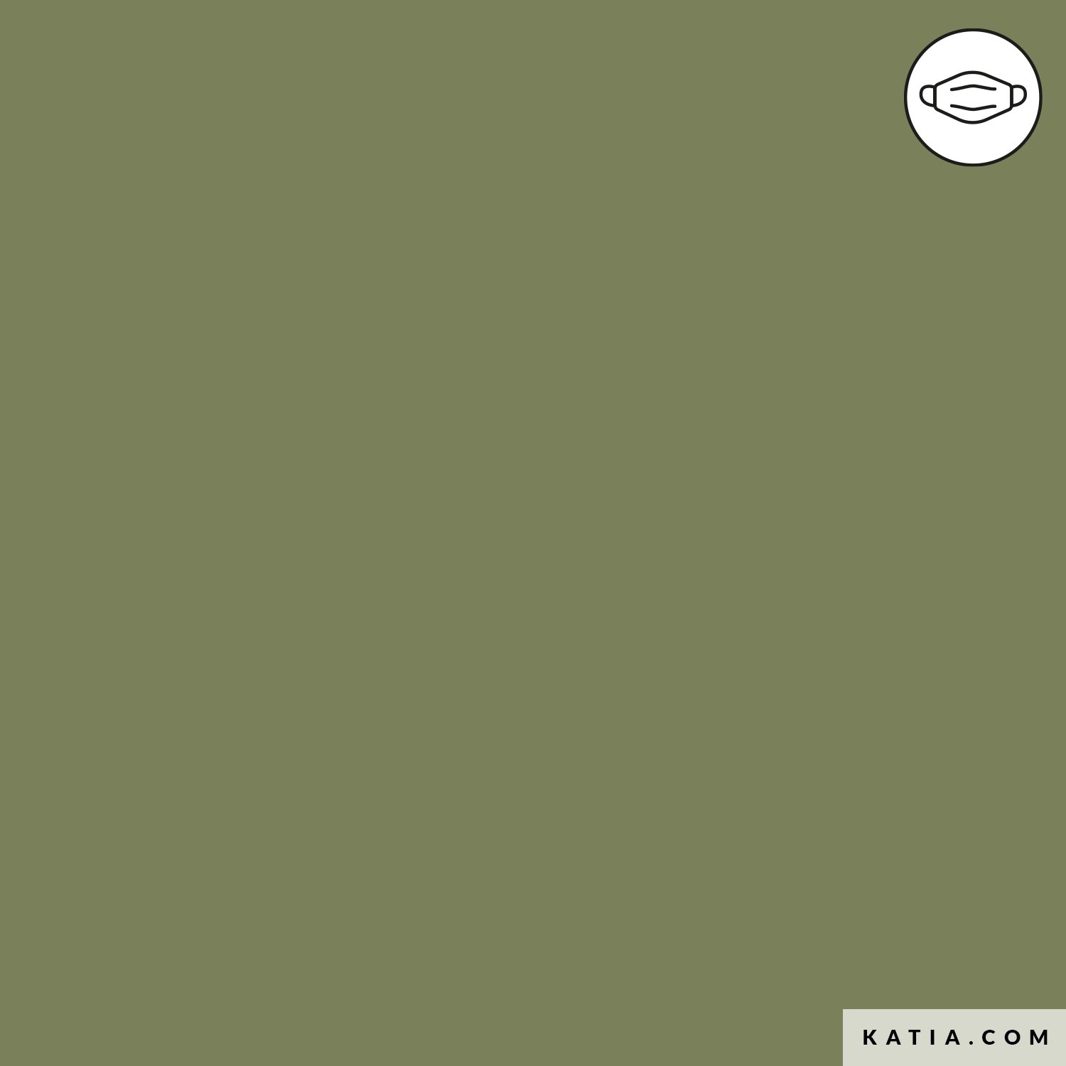 Poplin Antibacterian Solid Color Kaki - | Katia.com