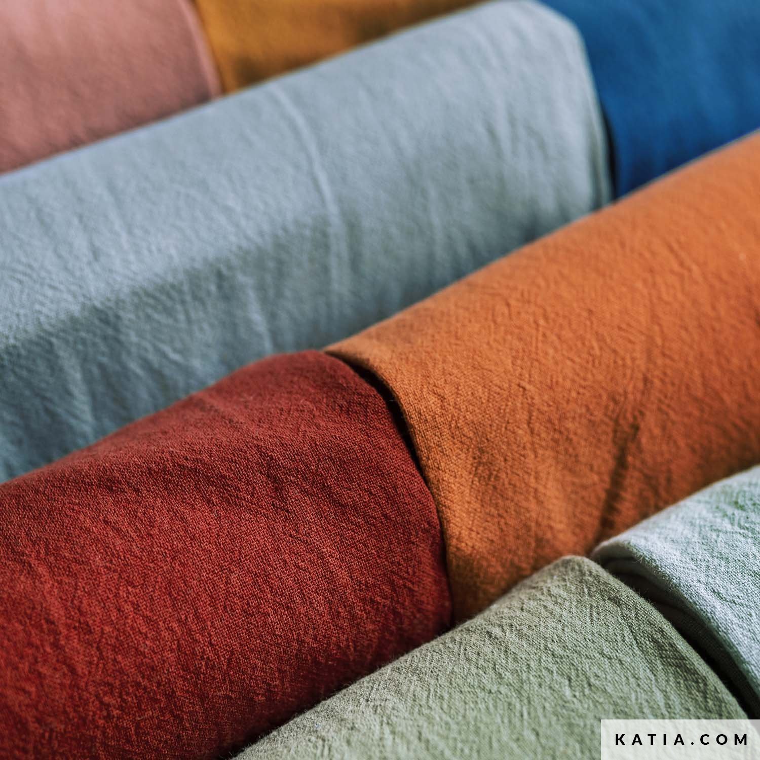 Rustic Cotton Solid Kaki fabric - | Katia.com