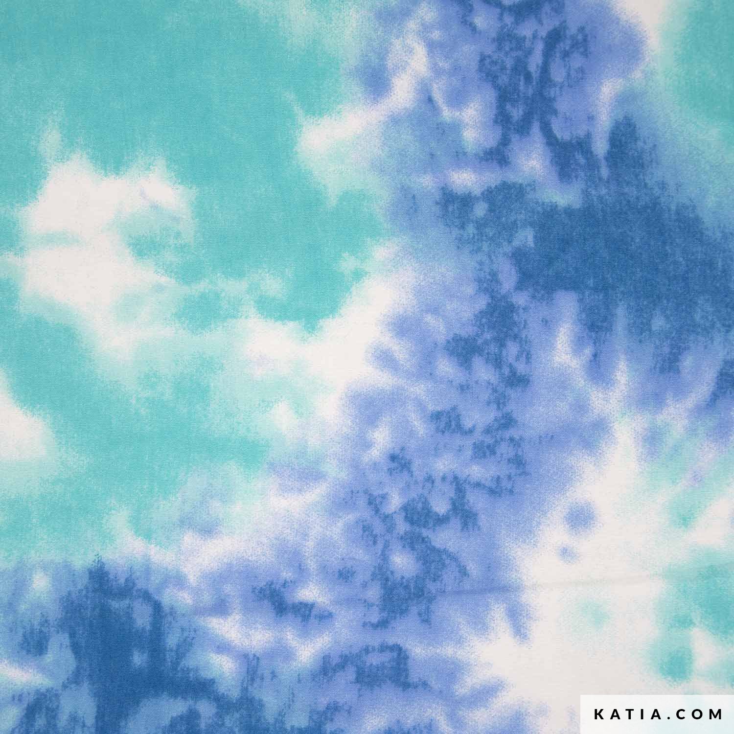 Tie-Dye Turquoise Ocean viscose fabric - Spring / Summer | Katia.com