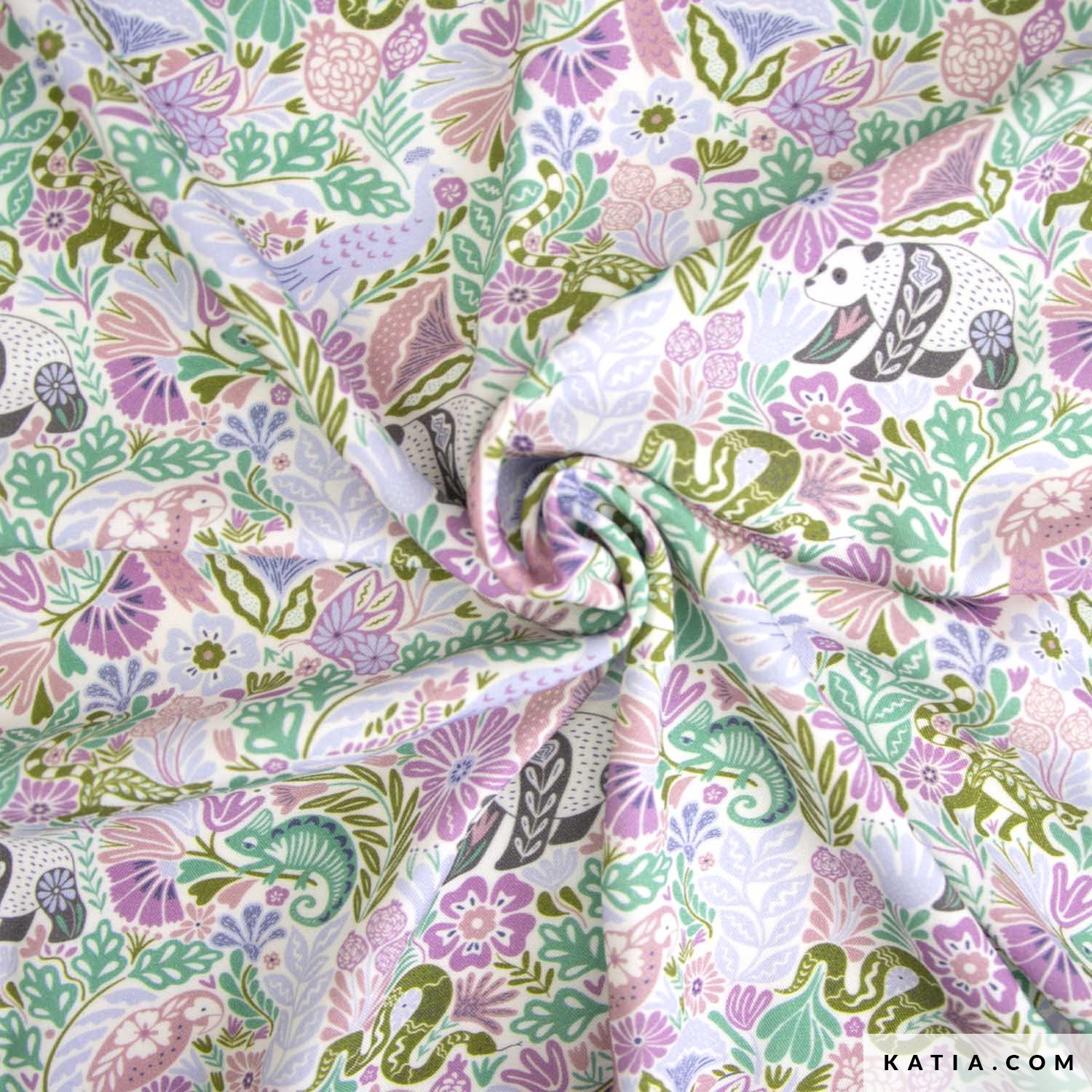 Ecoviscose Animal Vacances viscose stof - Lente / Zomer | Katia.com