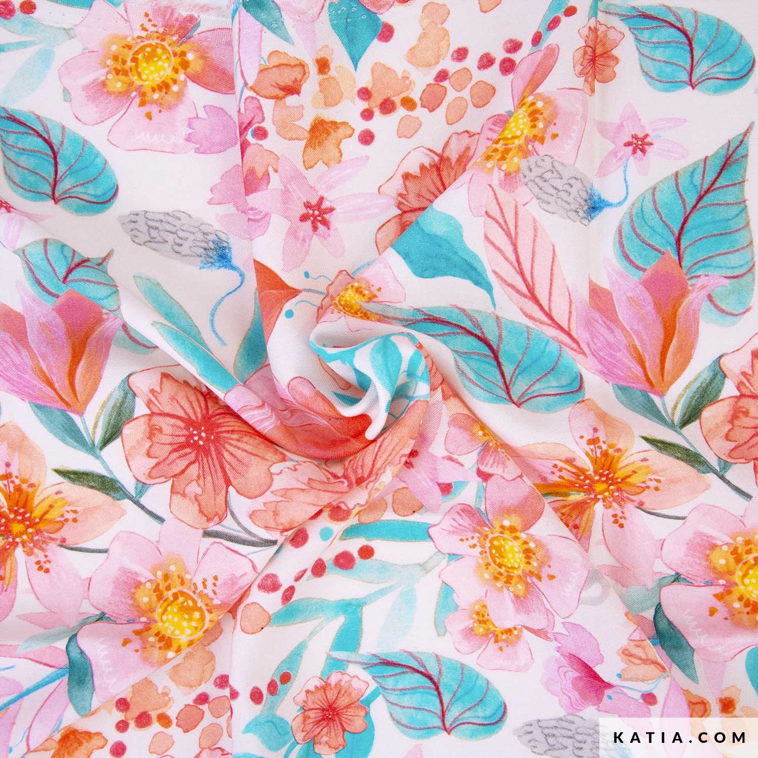 Viscose-Stoff EcoVero mit Blumenmuster - Frühjahr / Sommer | Katia.com