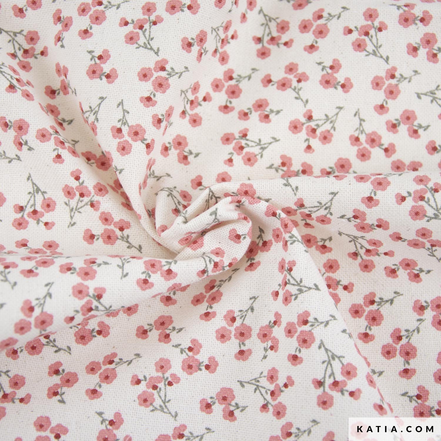 Spring Flowers Print Recycled Canvas fabric - | Katia.com