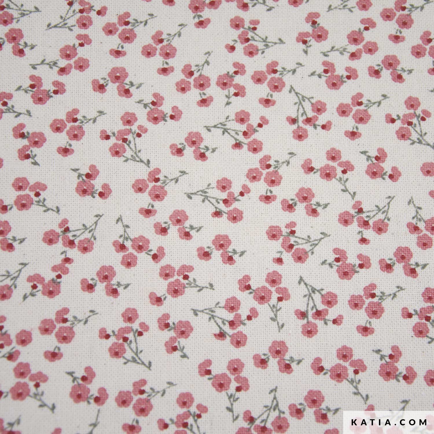 Spring Flowers Print Recycled Canvas fabric - | Katia.com