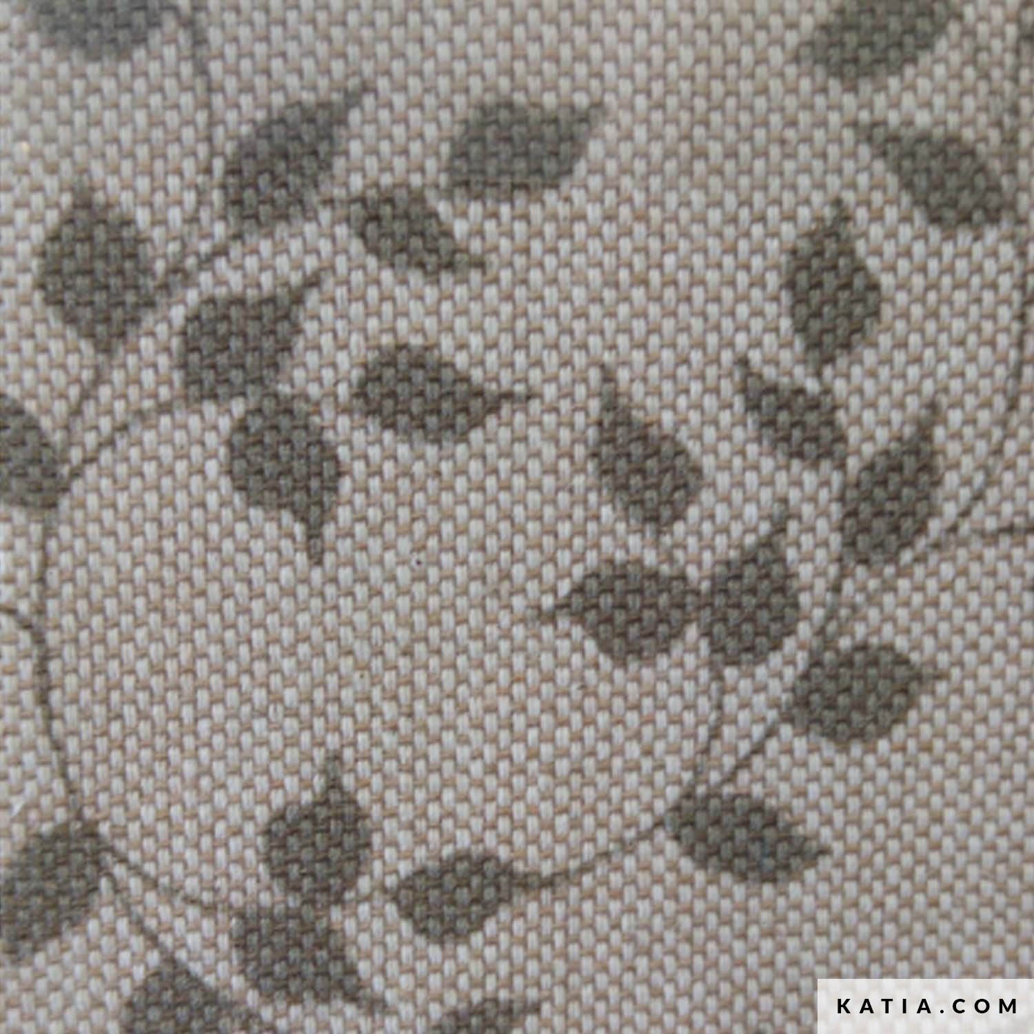 Summer Dinner Leaves Print Recycled Canvas fabric - | Katia.com