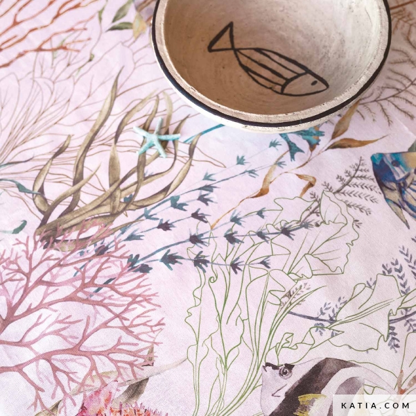 Tissu en toile recyclée Coral Reef - | Katia.com