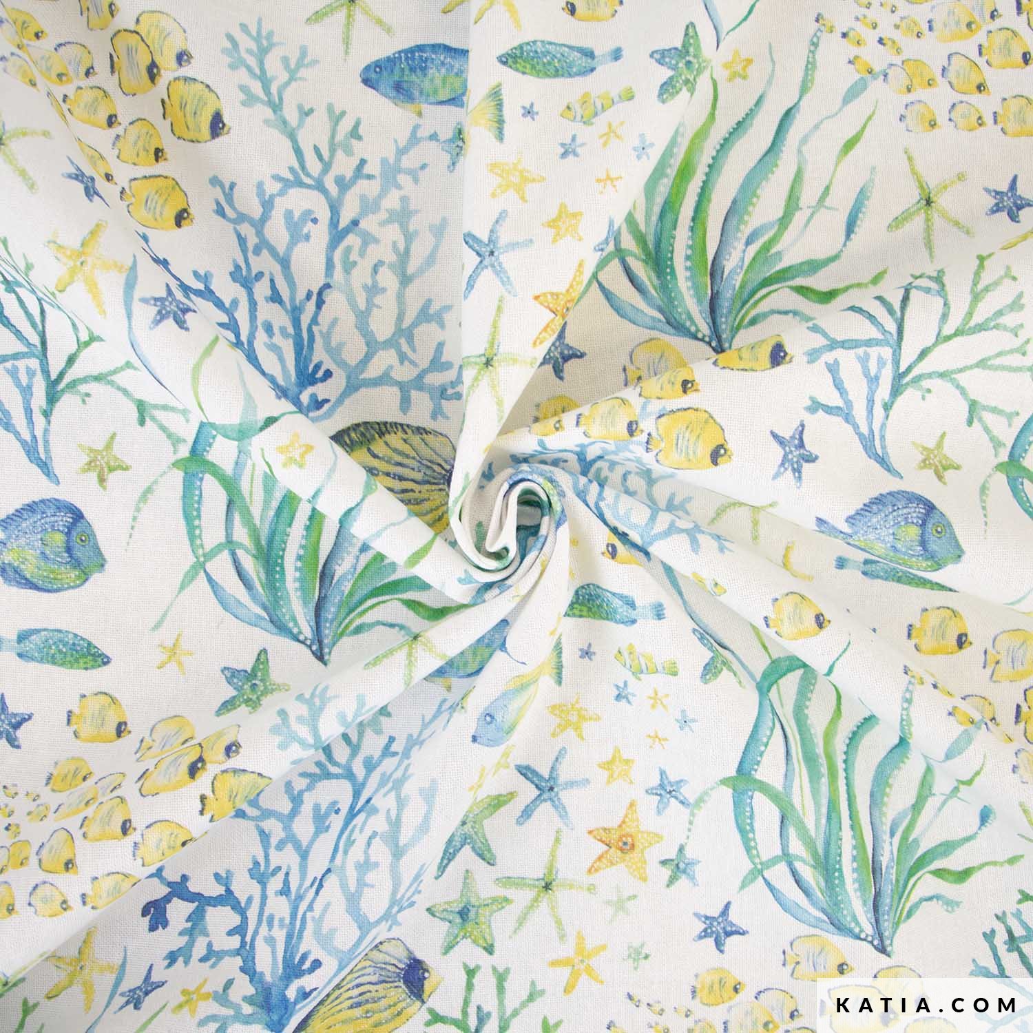 Under The Sea Print Recycled Canvas Fabric - | Katia.com
