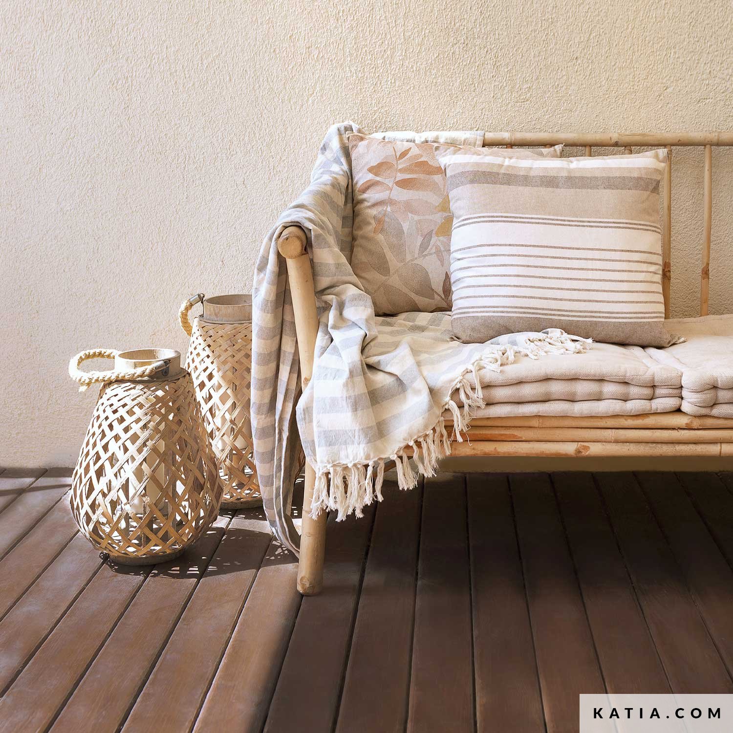 Canvas-Stoff Recycled Canvas Stripes Sunshine - | Katia.com