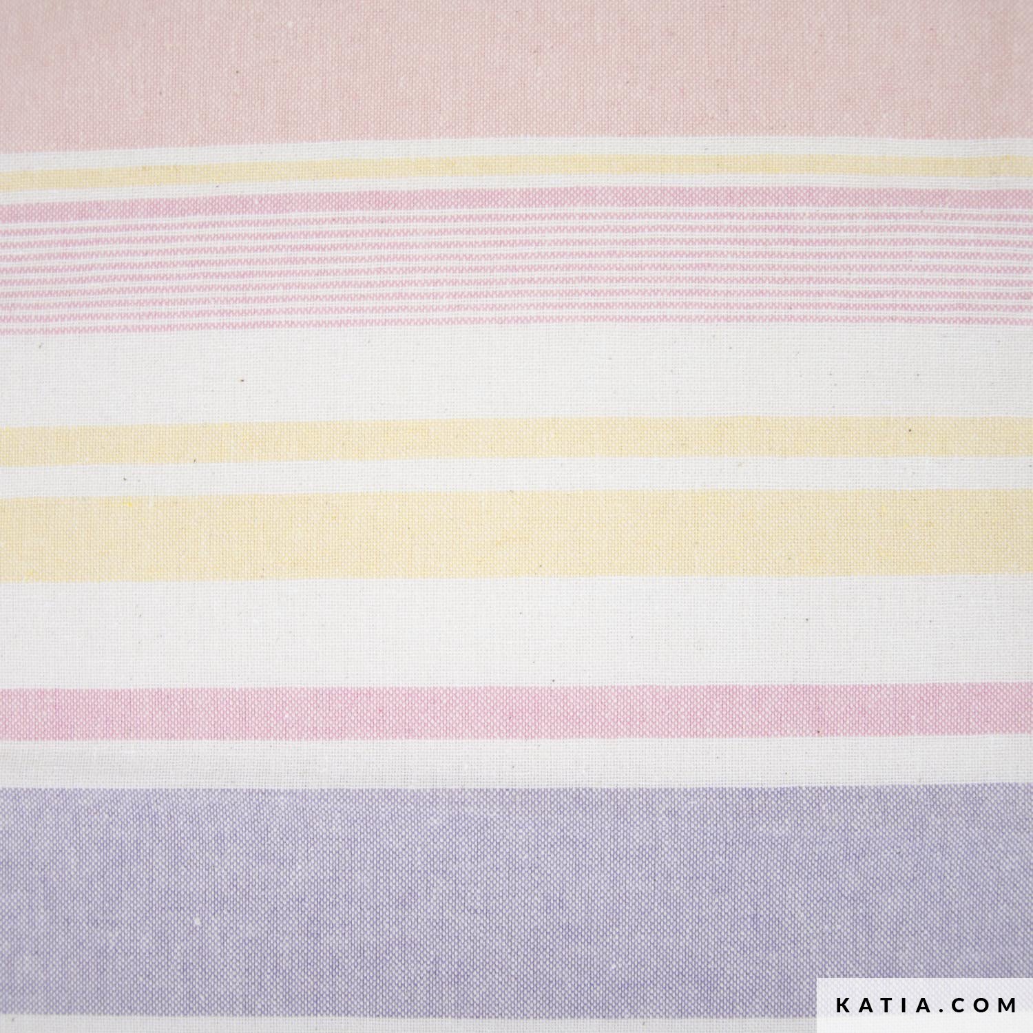 Tela de loneta Recycled Canvas Stripes Pasty - | Katia.com