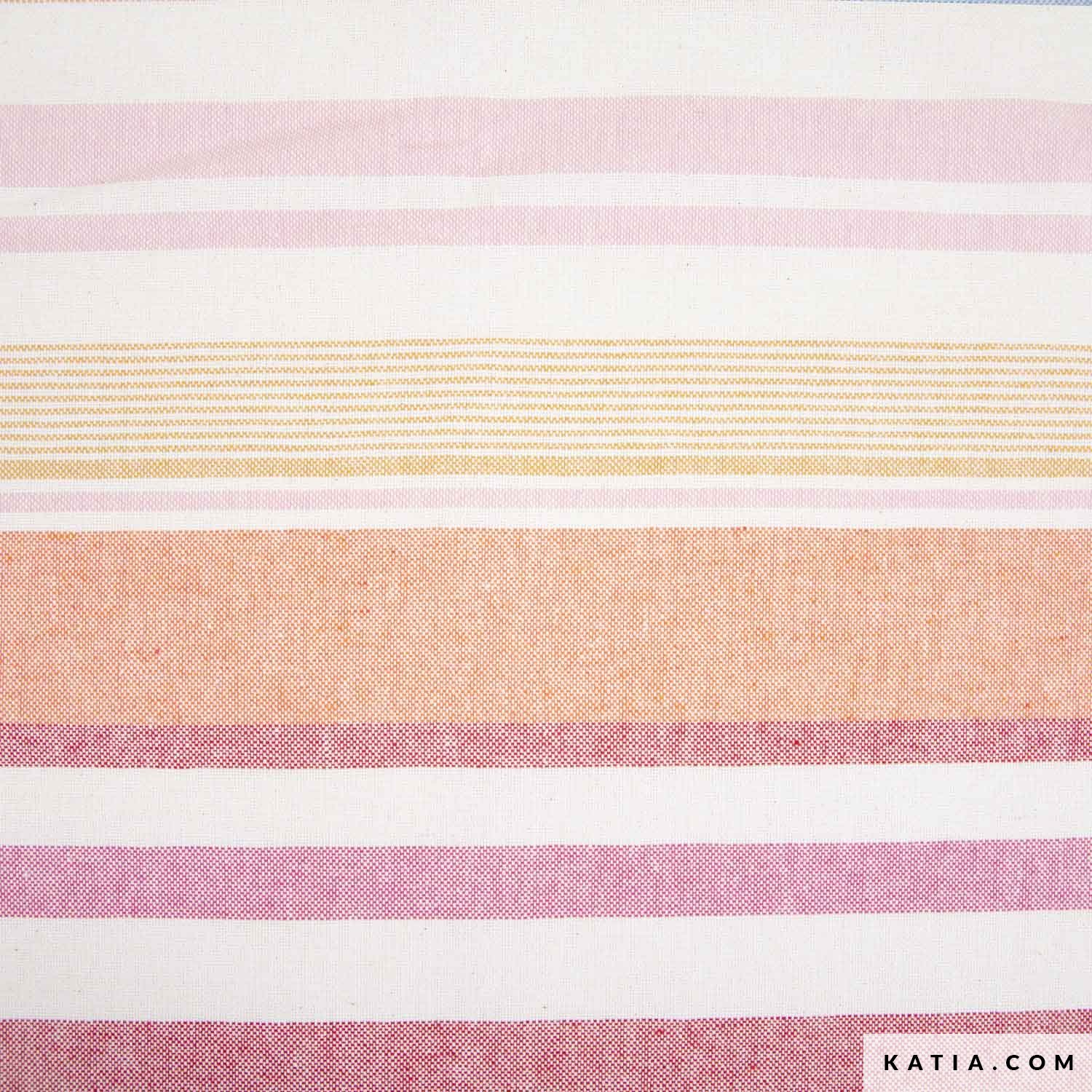 Tela de loneta Recycled Canvas Stripes Sunshine - | Katia.com