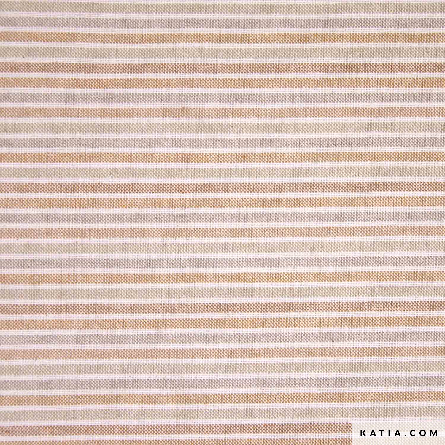 Tissu en toile recyclée à fines rayures Slim Green - | Katia.com