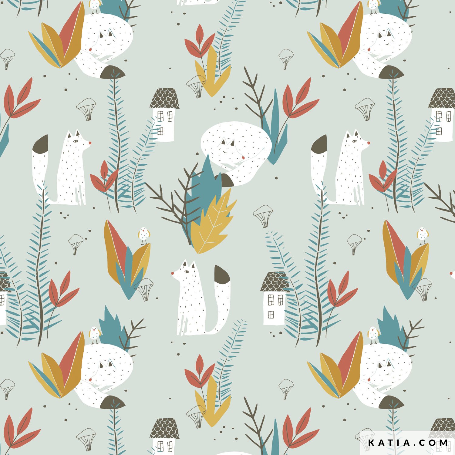 Dalmata Wolf cotton poplin fabric - Autumn / Winter | Katia.com