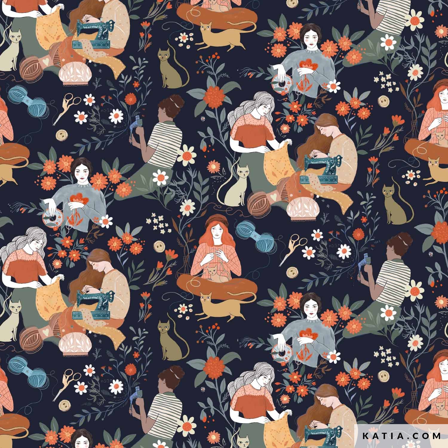Handmade Love cotton poplin fabric - Autumn / Winter | Katia.com