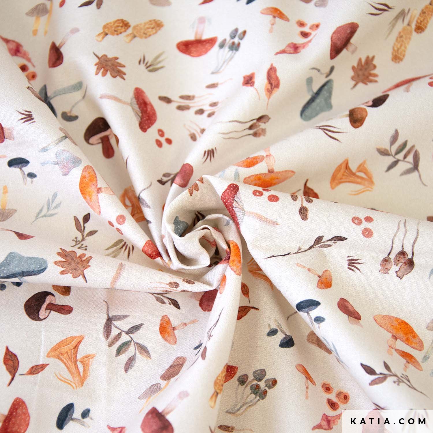 Mushroom Country Dance cotton poplin fabric - Autumn / Winter | Katia.com